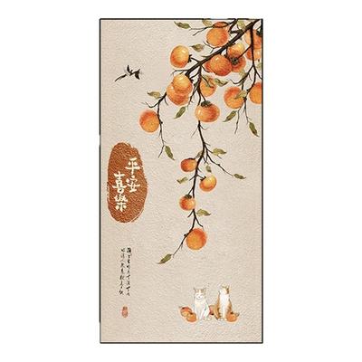 大芬村手绘油画柿柿如意玄关挂画