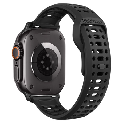 适用苹果iwatch ultra4手表带applewatch S12/11氟橡胶FKM透气CRS腕表带S9运动8智能7小众6高级男士crs夏