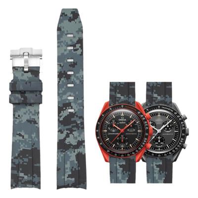 MoonSwatch表带橡胶迷彩适用斯沃琪欧米茄omega联名LAVA极光沙漠