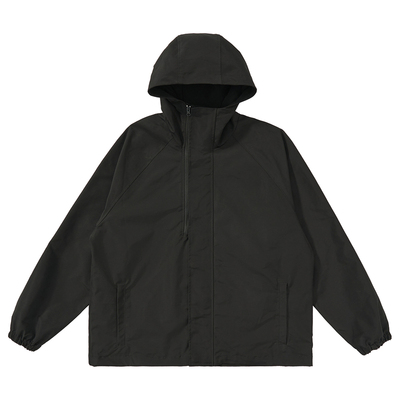 暗黑色基础户外露营风衣夹克外套