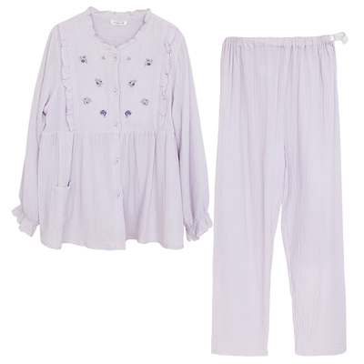夏季纯棉纱布孕妇月子服