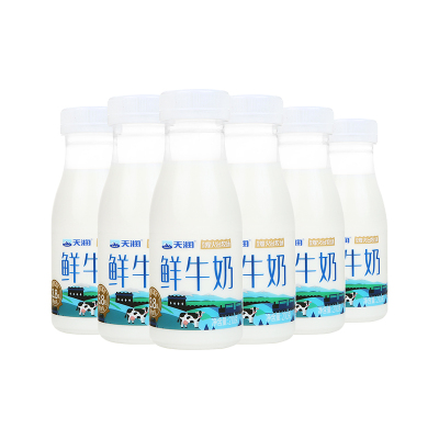 天润新疆巴氏低温灭菌鲜牛乳3.8g蛋白质营养低温鲜牛奶210g*6瓶起
