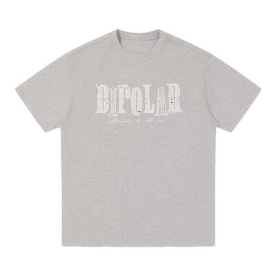 BIPOLAR三拼色重工刺绣国潮短袖