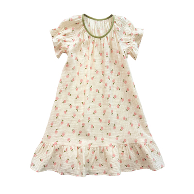 女大童睡裙全棉透气儿童睡衣女孩