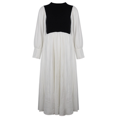 针织拼接碎花针织日系