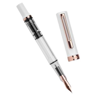 twsbi三文堂ECO白色玫瑰金钢笔女生专用笔学生透明男士商务送礼