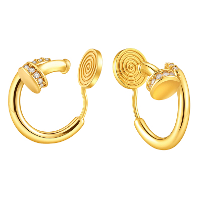 ZTX独特艺术钉子耳夹无耳洞女高级感轻奢蚊香盘无洞耳饰小众耳环