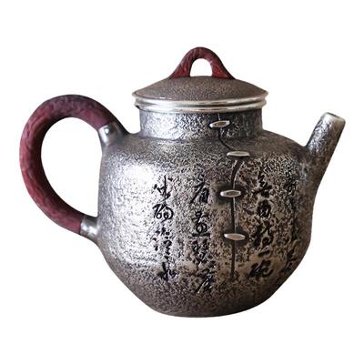 纯银时代做旧足银纯手工泡茶壶