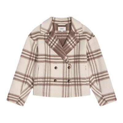 ba&sh新款羊毛混纺格子大衣