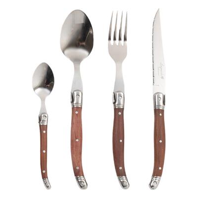 Laguiole高档木柄牛排刀叉勺锋利