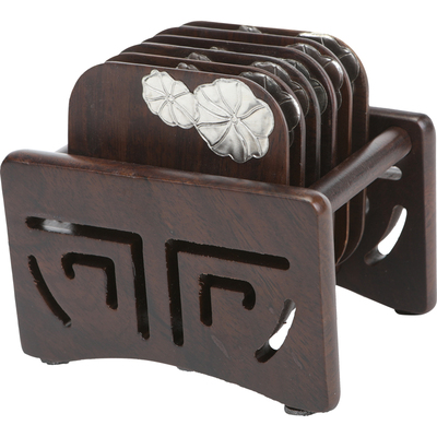 茶道隔热黑檀木制茶杯垫