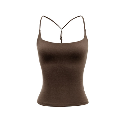 4muggle夏季无袖挂脖上衣背心女