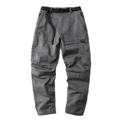 加绒同步弹力日系口袋工装裤男