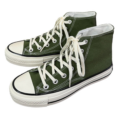 橄榄绿休闲款复古男女同款帆布鞋