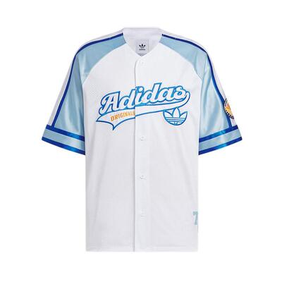 adidas阿迪达斯短袖男女三叶草复古大LOGO休闲开衫篮球T恤 JN0768