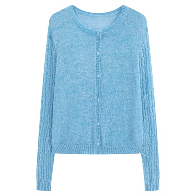 riverstone plus 撞色麻花运动风毛衣女羊毛混纺针织软糯开衫外套