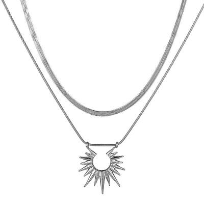 VOYAGE太阳星吊坠双层叠带项链