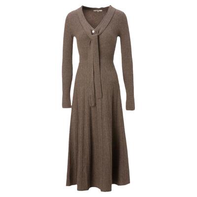 LaurelV领羊毛羊绒针织连衣裙