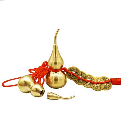 开口铜葫芦五帝钱门对门挂件装饰