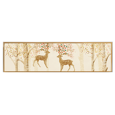 横幅主卧背景墙客厅麋鹿装饰画