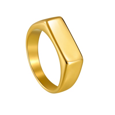 朋克不锈钢金色指环ring