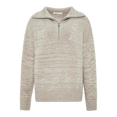 MOUSSY 2025冬季新品休闲风半拉链套头毛针织衫女031IAA70-1781