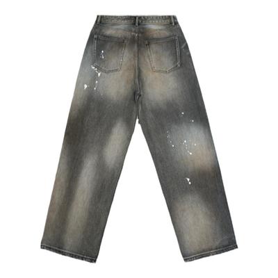 dokie拉链长款春秋喷马骝牛仔裤