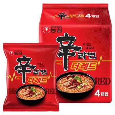 【新品】韩国进口农心红汤辛拉面THERED特辣韩式方便面速食泡面