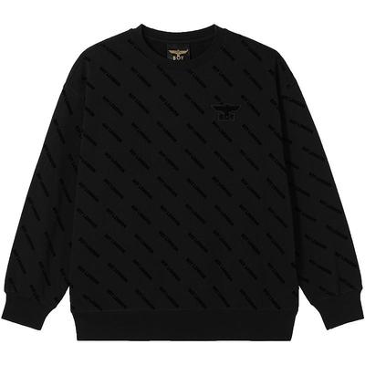 boylondon植绒印花卫衣