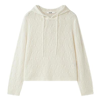 【立体绒球羊绒纱】Laurel劳芮新款连帽针织衫LWL363M03400