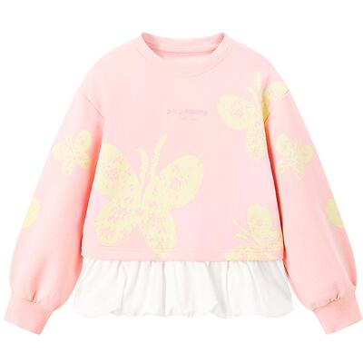 太平鸟女童春季拼接卫衣