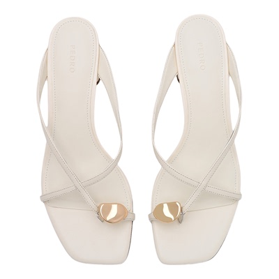 PEDRO羊皮夹趾凉鞋26春季鎏金系列方头金属扣凉拖PW1-25580417