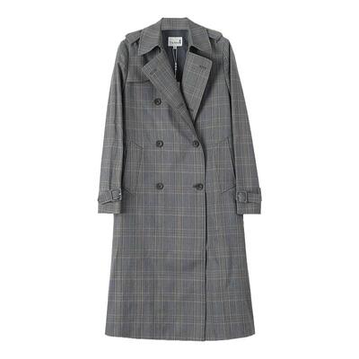 韩系风格气质高级感格纹外套