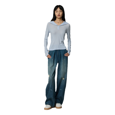 【天丝】Fabrique BASIC绵羊毛微透打底正肩连帽针织衫女士秋季