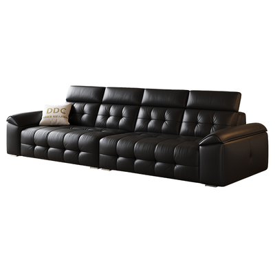 DDC高靠背劳伦斯黑色真皮沙发