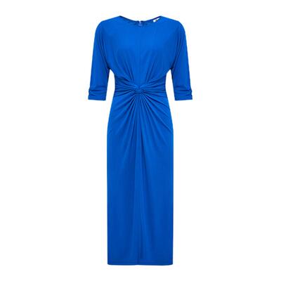DVF月辉蓝短袖扭结修身连衣裙