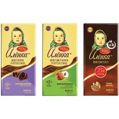 俄罗斯进口爱莲巧可可脂巧克力