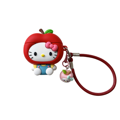 可爱立体红苹果KT猫适用于红米buds6Pro蓝牙耳机保护套Redmi6青春版硅胶卡通小米buds5Pro耳机壳少女心5Pro新