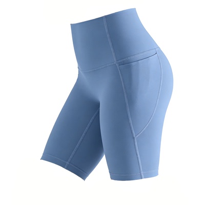 无尴尬线五分裤高腰蜜桃臀口袋瑜伽紧身中短裤运动健身跑步短裤女