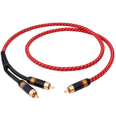 YYTCG莲花转双莲花一分二音频线