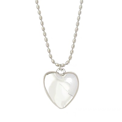 baby酱同款透明爱心项链春夏新款