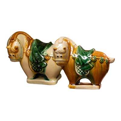 河南博物院归途马唐三彩盲盒摆件