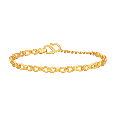 明牌珠宝黄金几何手链 足金暖金蝴蝶结女士链时尚少女心AFK0305