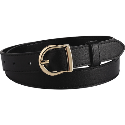 女士真皮腰带女显瘦配浅色裤子