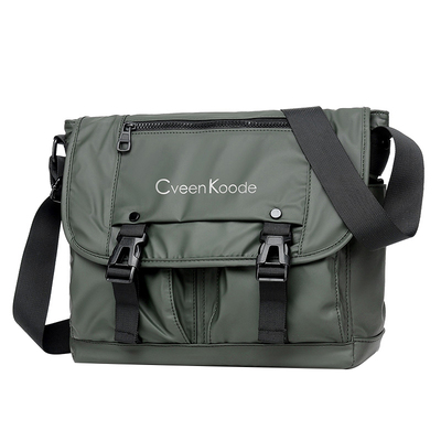 男士横款休闲风帆布复古单肩包