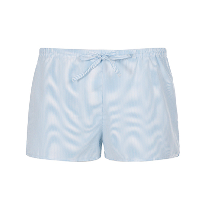 WEEKEEP 休闲百搭低腰系带条纹短裤女简约日常居家直筒宽松休闲裤