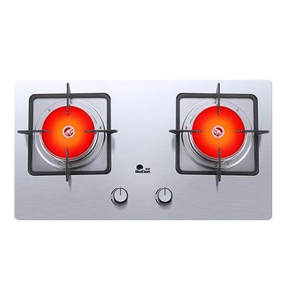 红日天然气双灶家用em208g不锈钢