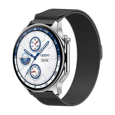 适用于OPPO Watch S智能手表金属表带Sport/4Pro米兰尼斯金属腕带OPPO Watch X3/X2/X2 Mini通用22/18mm配件