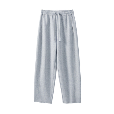 云上生活【汤汤卫裤】复合牛奶丝松弛感弧形显瘦灰色休闲裤女下装