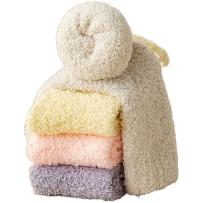 MOREMOLI珊瑚绒袜子女中筒保暖